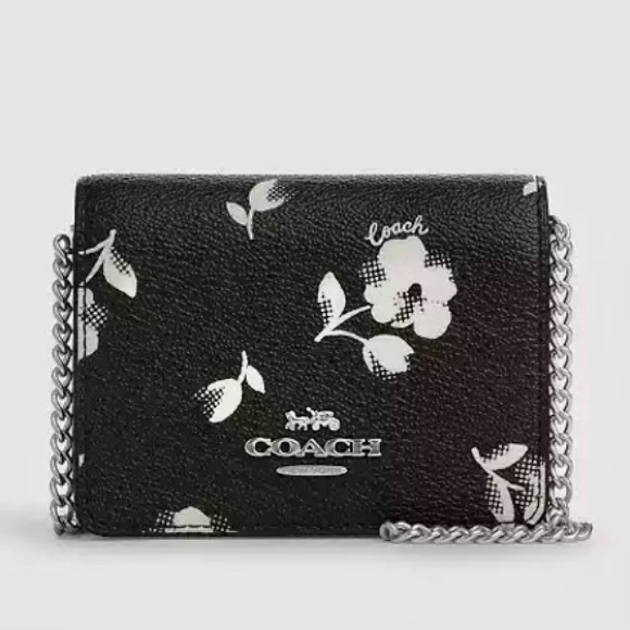 Coach | Bags | Coach Mini Wallet On A Chain Crossbody Bag With Floral ...